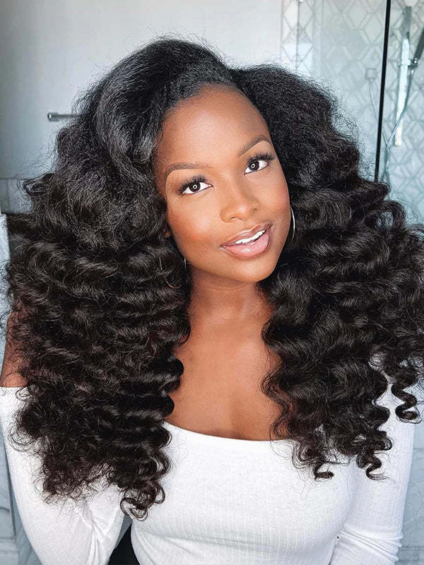 Luvwin Wand Curls Glueless Wear Go Wig 13x4 Pre-Cut HD Lace Wig For Bl
